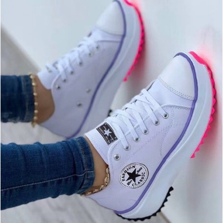 Tenis all star Tratorado converse run star hike cano baixo feminino ...