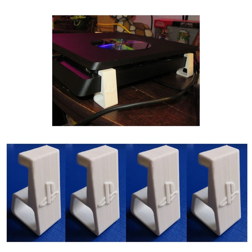 Suporte Horizontal Ps4 Slim Playstation 4 Pezinho Branco Kit Com 4 ...