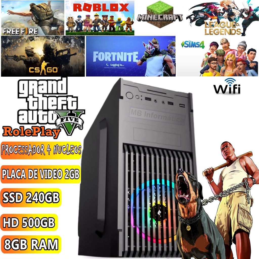 Cpu Gamer GTA 5 RP online/Free Fire Windows 10 e Pacote Office completo ...
