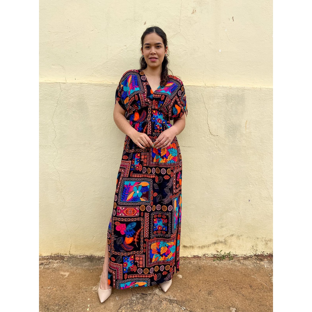 Vestido longo estampa farm | Shopee Brasil