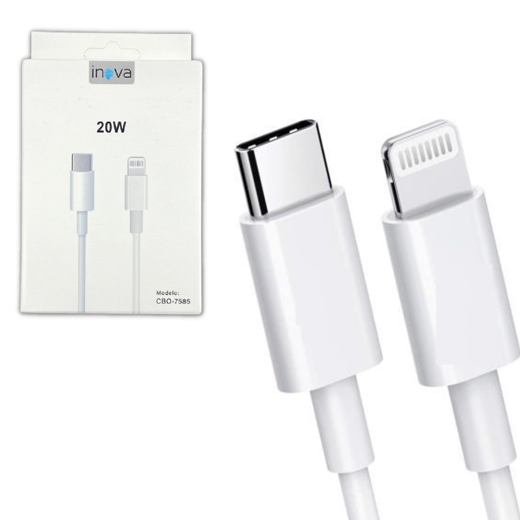Cabo USB Tipo-C Para Iphone Carregamento Rápido 20W 1 Metro Branco USB ...