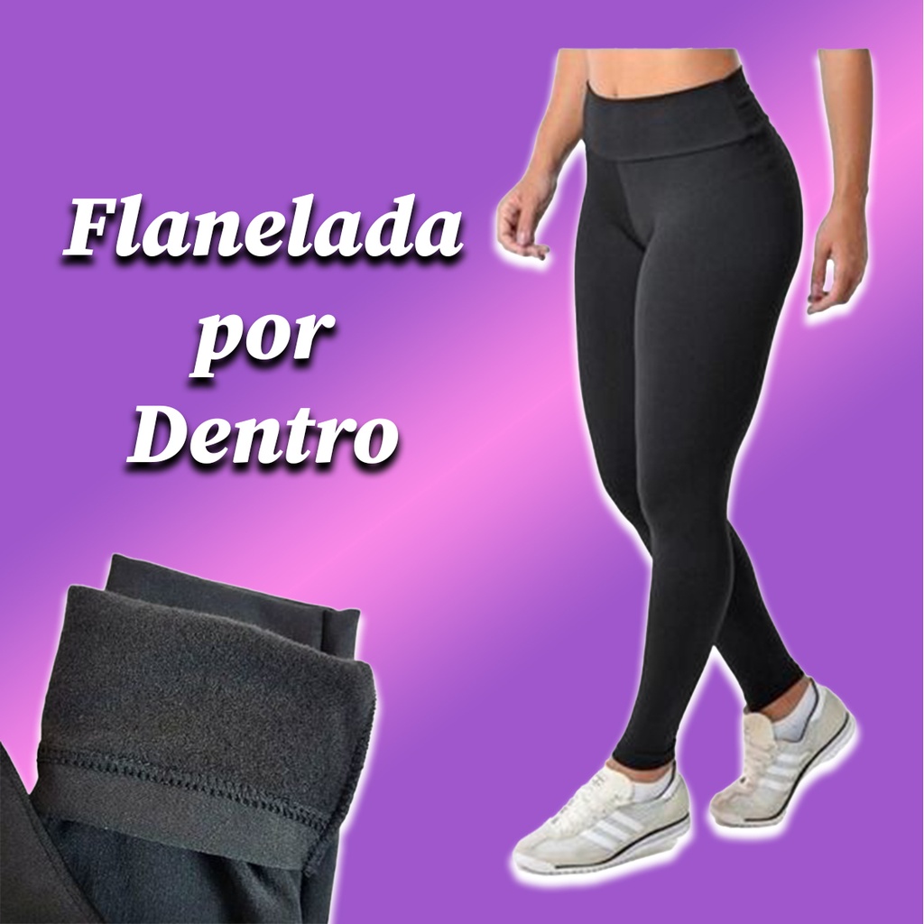 Calca Legging Termica Plus Size G1 G2 G3 Flanelada Suplex Peluciada ...