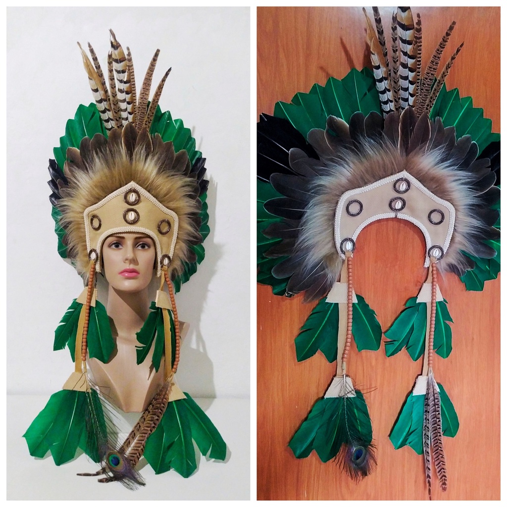 Penacho Cocar Indígena Decorativo Emoldurar E Vestir - Escorrega o Preço