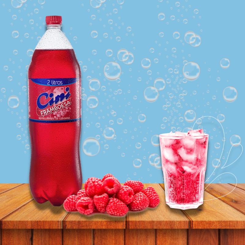 Refrigerante Cini sabor framboesa 2 litros. | Shopee Brasil