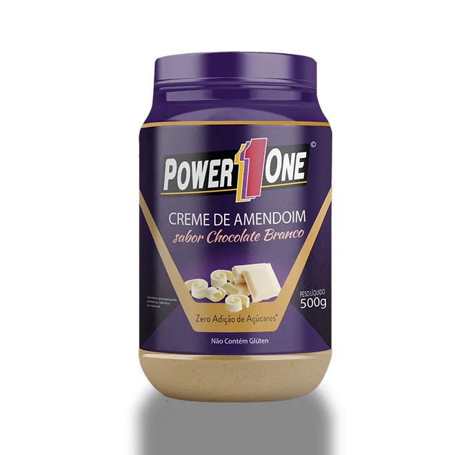 CREME DE AMENDOIM COM CHOCOLATE BRANCO 500G POWER ONE | Shopee Brasil