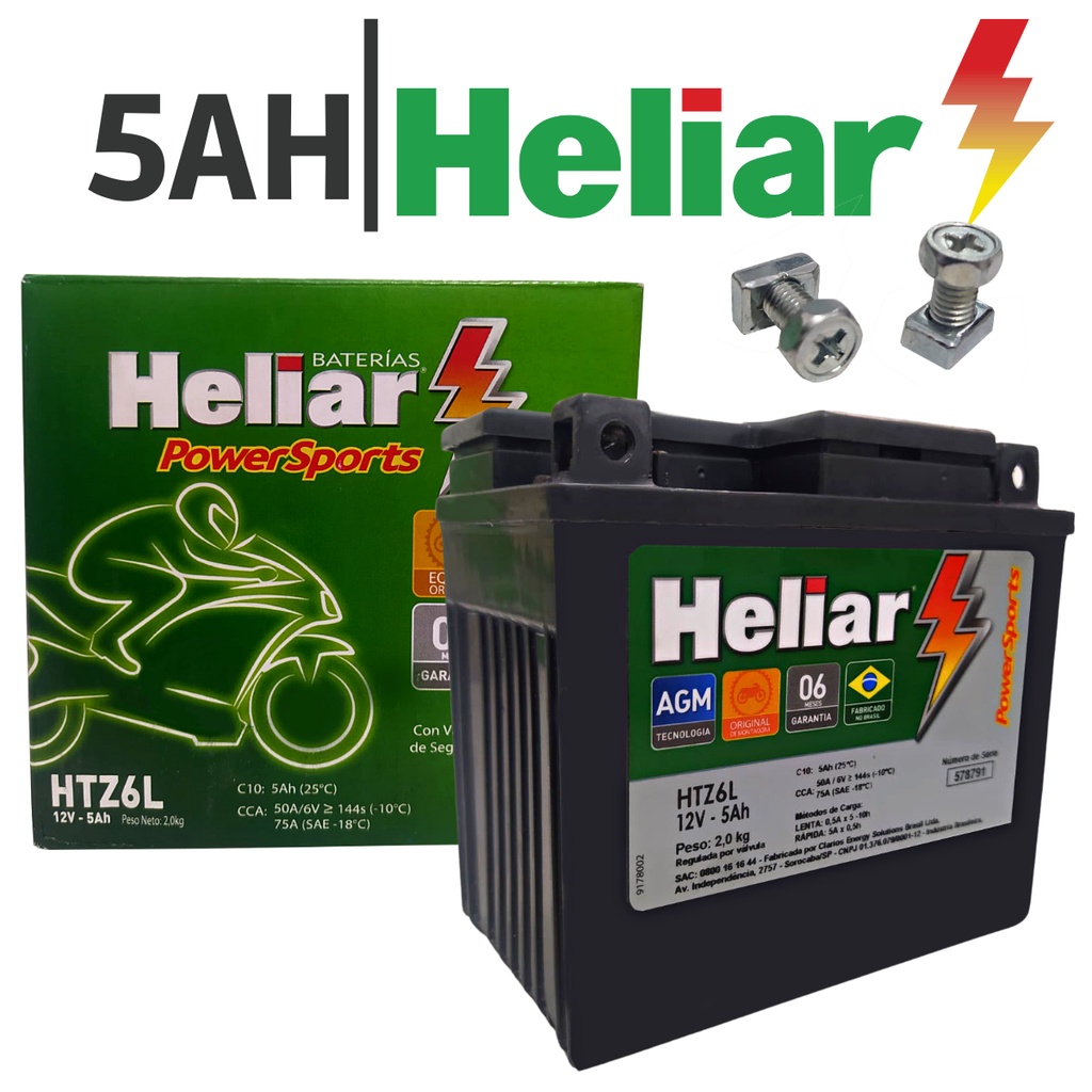 Bateria Moto 6ah Komotors - Biz 125, Cg 125 150 160 Titan Fan, Bros 125 ...