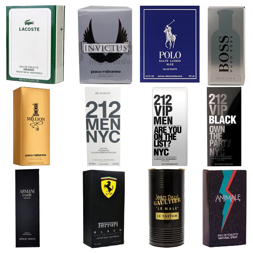 Perfume Importado Masculino 50ml Marcas Famosas de Alta Fixação ...