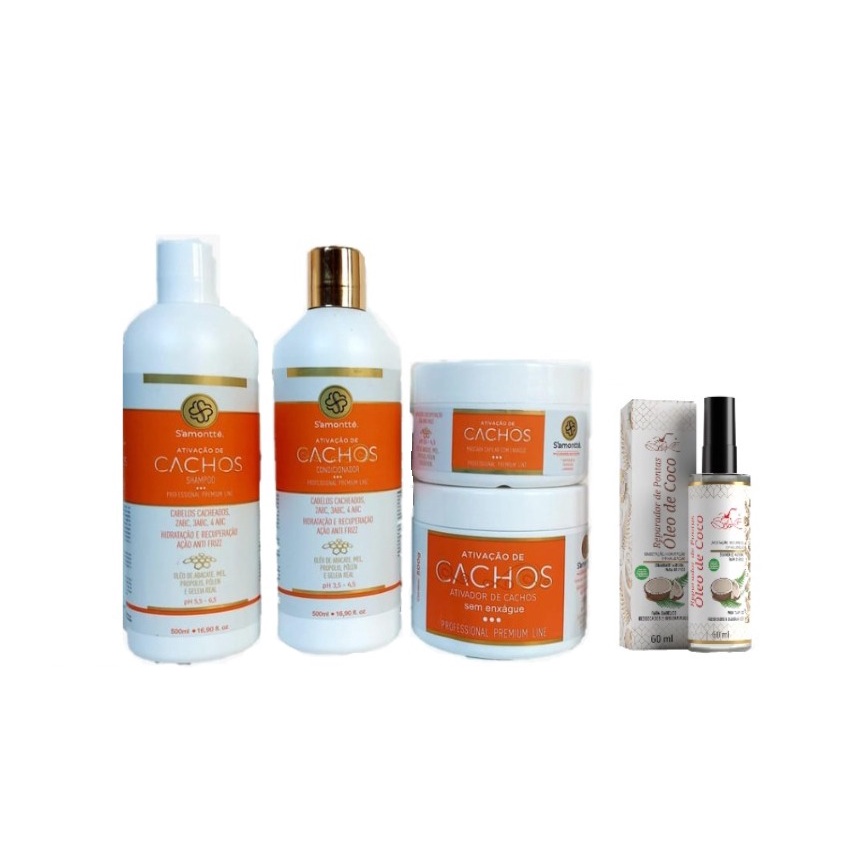 Kit Profissional Ativador De Cachos Com 5 Produtos - Escorrega o Preço