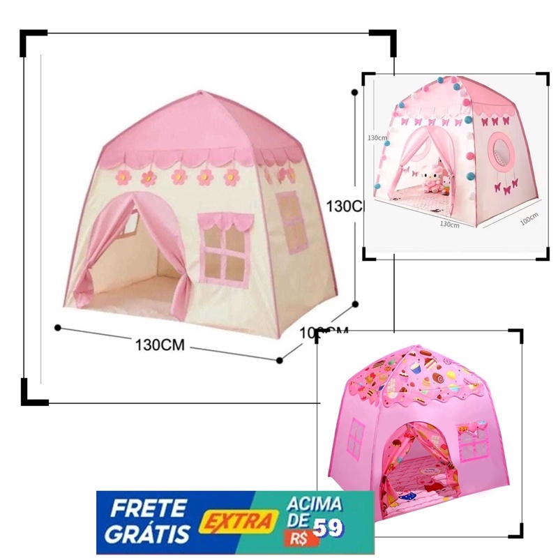 Barraca criança menina tenta casinha barraca rosa princesa e azul ...