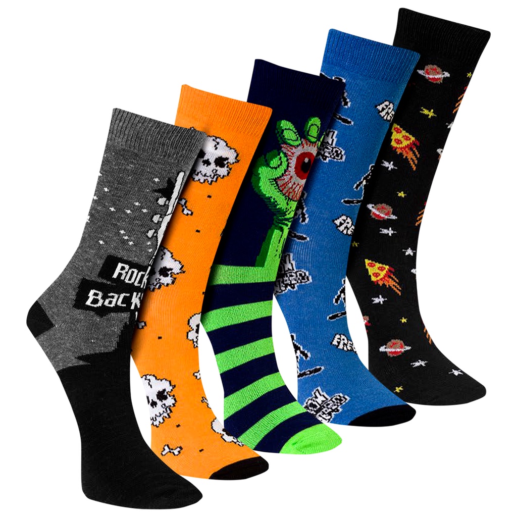 Kit Meia Masculina Cano Alto Longo Colorida Adulto Academia Divertida ...