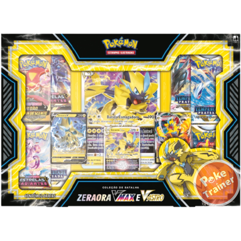Pokémon TCG - Box Coleção de Batalha Zeraora Vmax e V-Astro - Oficial ...