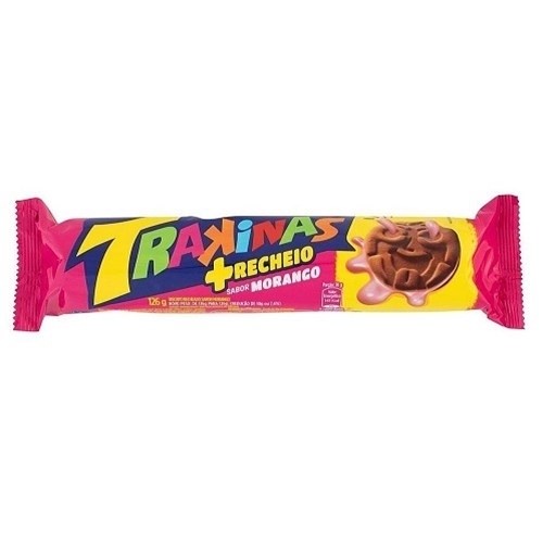 Kit com 3 Biscoitos Trakinas Mais Morango 126G | Shopee Brasil