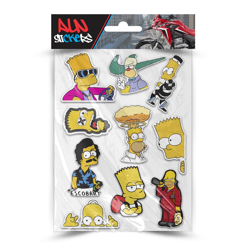 Cartela de Adesivo Os Simpson M22 Bike Moto Carro Caminhão Caderno | Shopee Brasil
