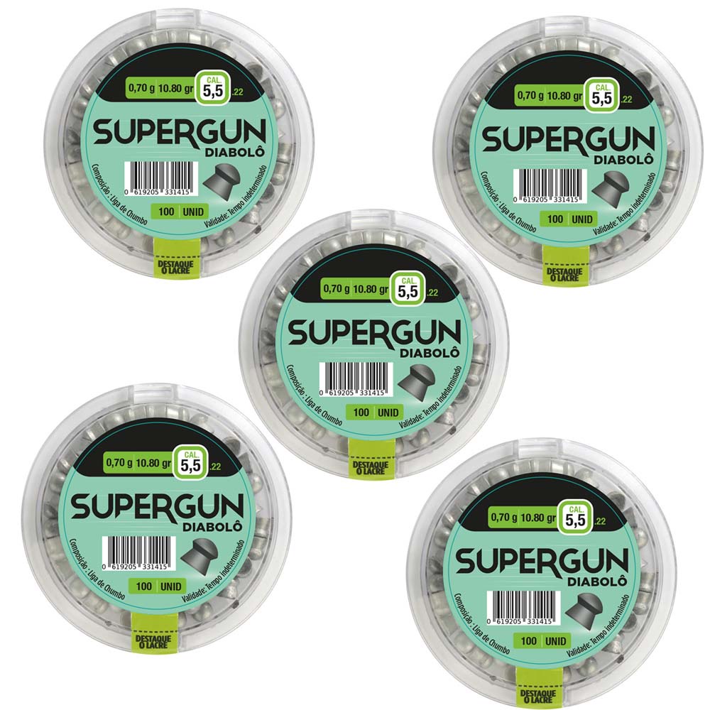 Kit 5 Diabolô Supergun Cal 5.5 - Escorrega o Preço