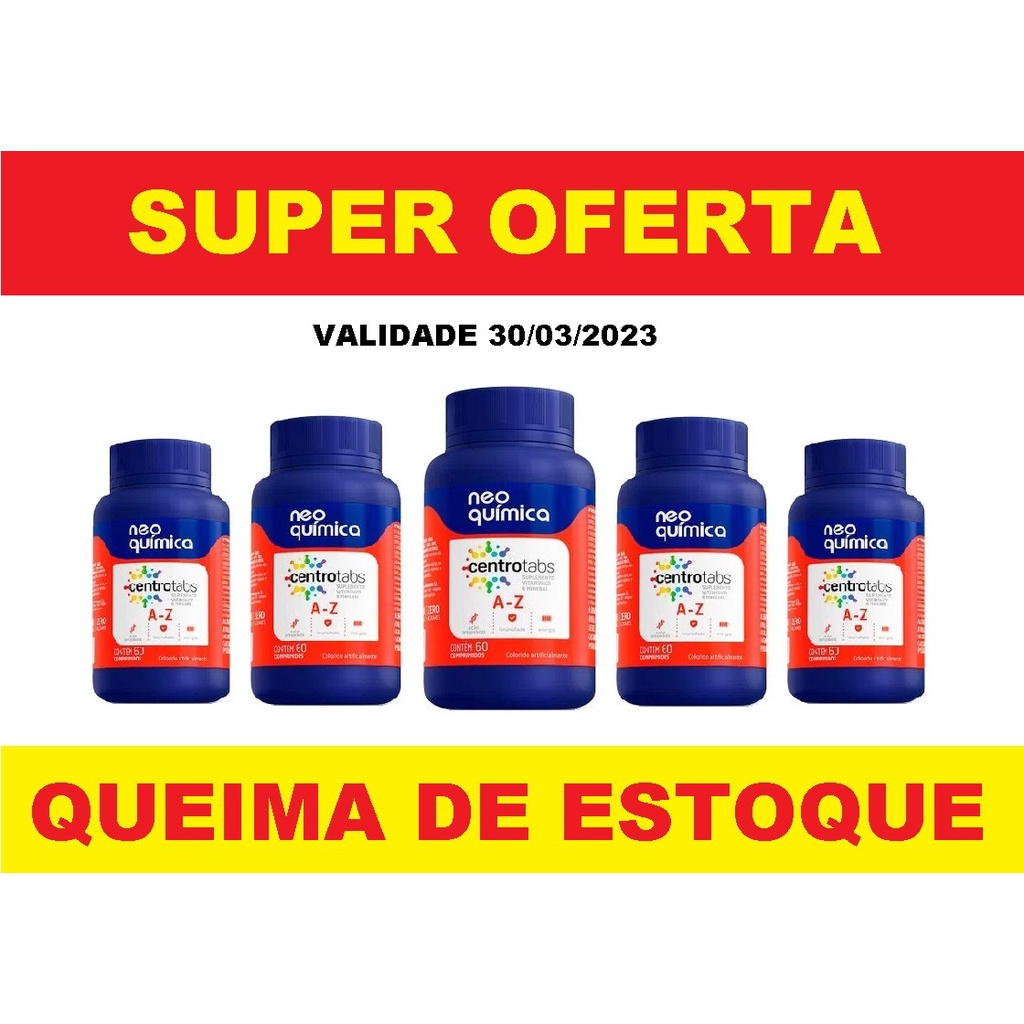 Kit 5x - Centrotabs A-Z com 60 Comprimidos | Shopee Brasil
