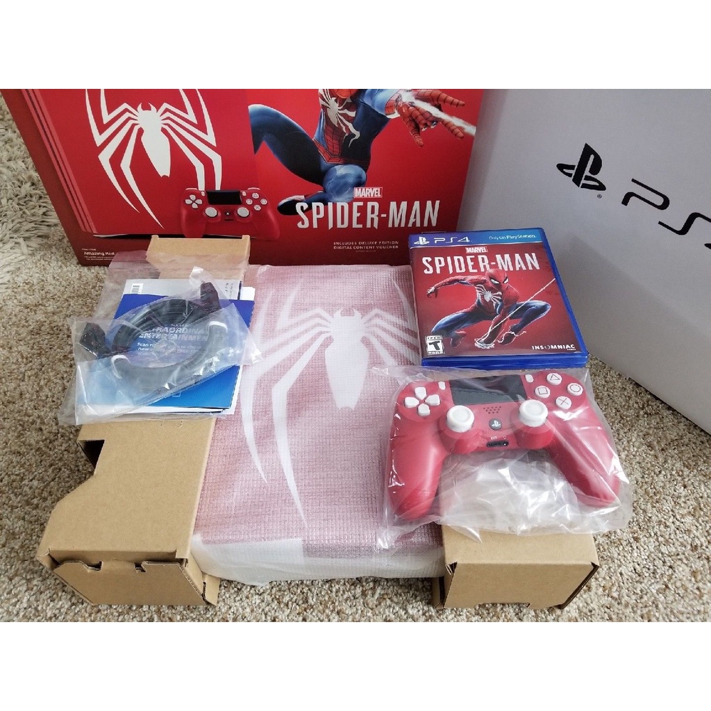 Sony PlayStation 4 Pro Limited Edition Marvel's SpiderMan 1TB Red ...