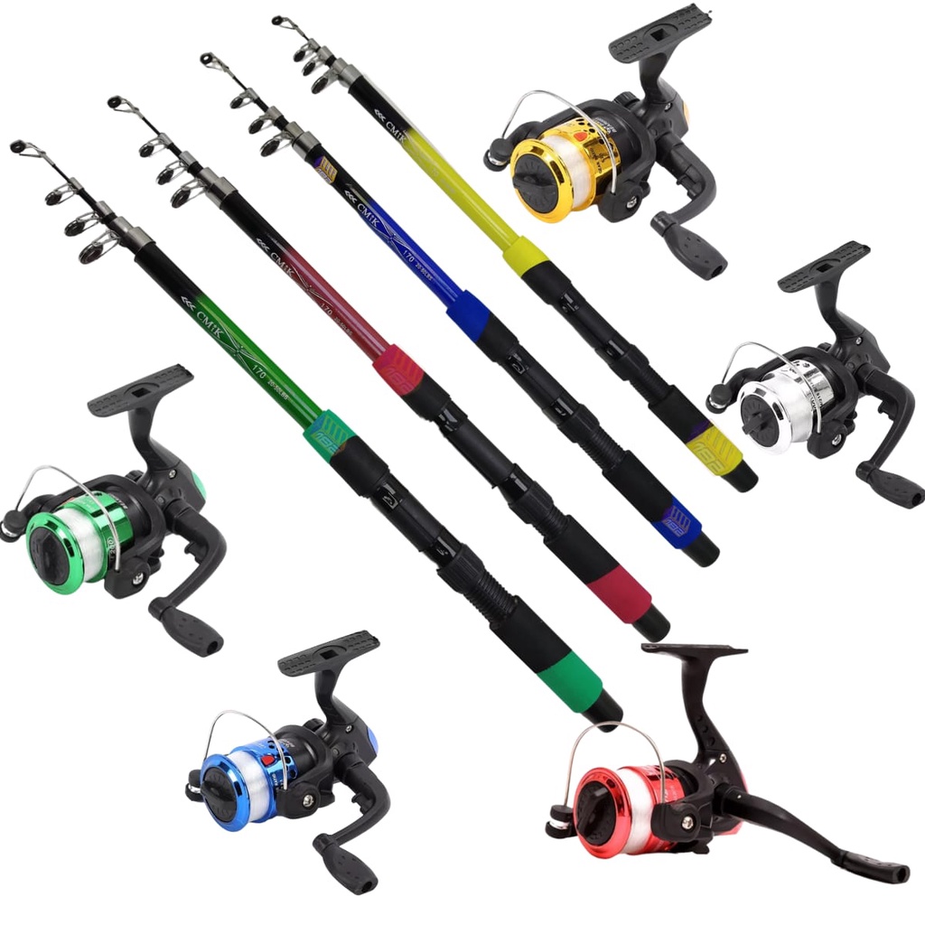 Kit De Pesca Completo Para iniciante 1 Vara Telescópica 1 Molinete com ...