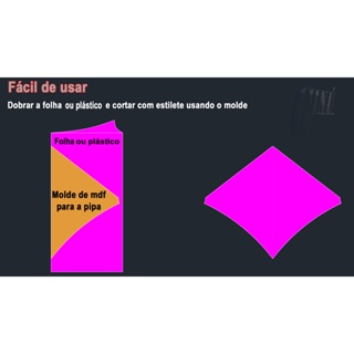 Molde Pipa Raia Peixinho em MDF / Madeira _ Gabarito _ Forma pipa ...