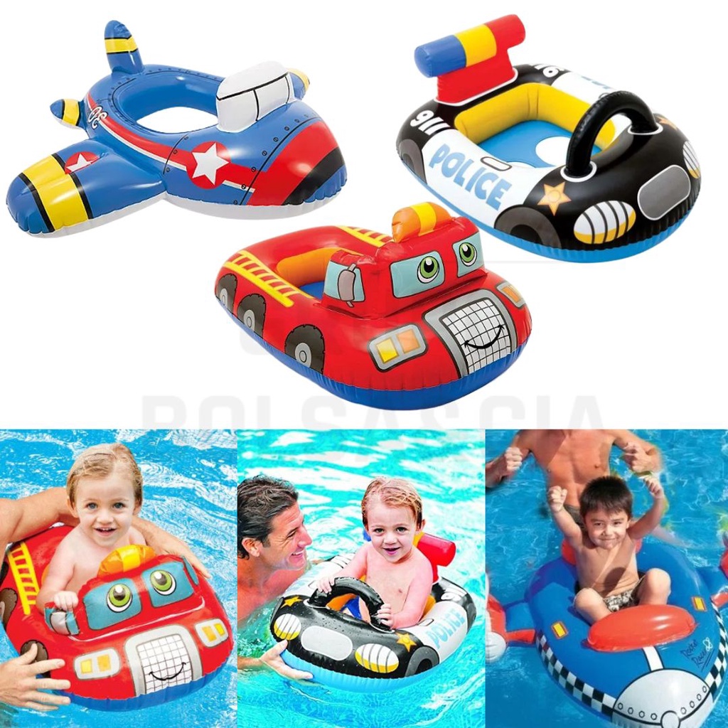 Boia Infantil Bote Inflável Bebê Carrinho Com Assento Ref 0015 | Shopee ...