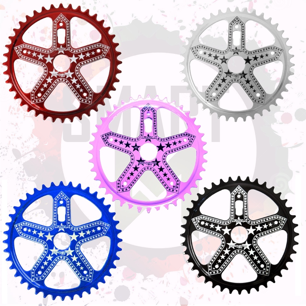 Coroa Roda Dentada Estrela Projema 40d 5 Furos Colorida Bicicleta ...