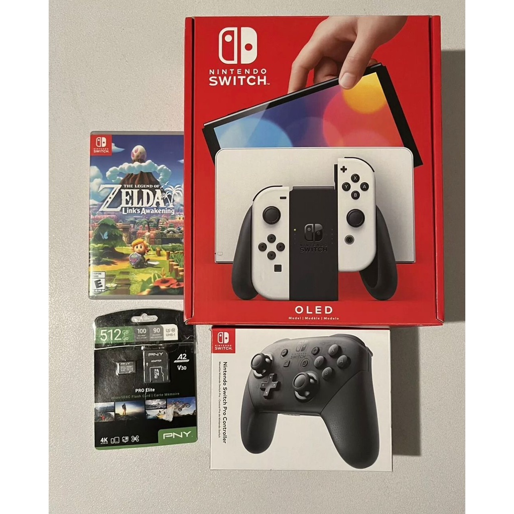 Nintendo Switch OLED Model BUNDLE Handheld Console 64GB White New ...