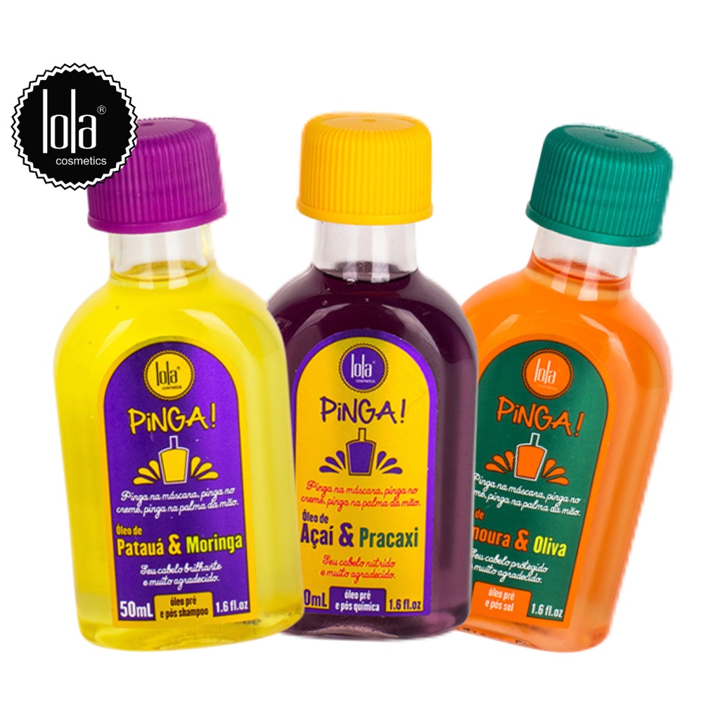 Kit Lola Cosmetics Trio de Oleo Pinga 50ml | Shopee Brasil