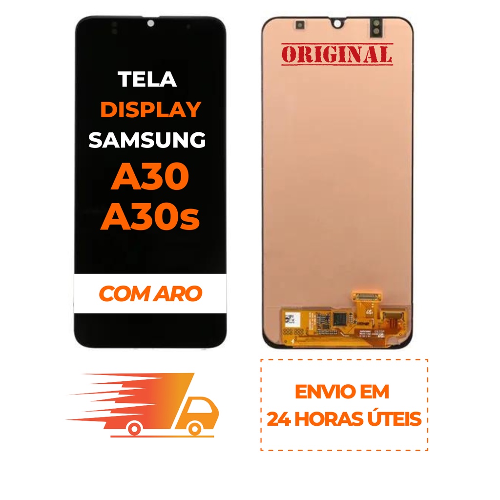 Tela Frontal Display SAMSUNG Galaxy A30 A30s A305 A307 COM ARO AMOLED Touch Completo Original ...