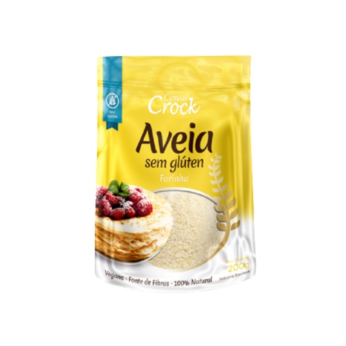 Kit 3X: Farinha de Aveia Sem Glúten Leve Crock 200g | Shopee Brasil
