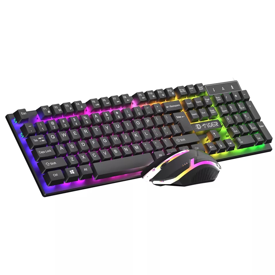 Kit Teclado Semi Mecânico Gamer led rgb+ Mouse iluminação RGB 3200dpi ...