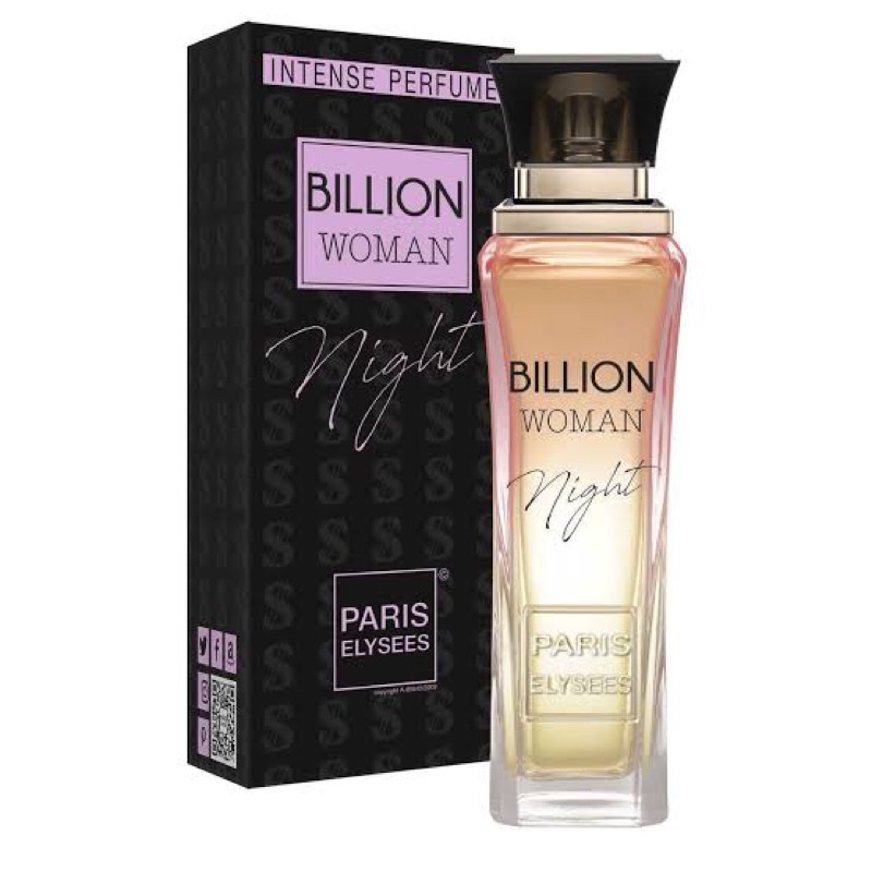 Perfume Billion Woman Night Paris Elysees 100 ml - Original e Lacrado | Shopee Brasil
