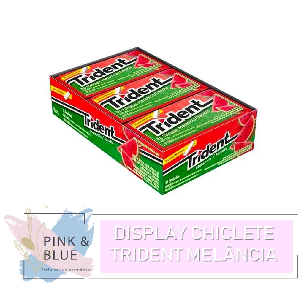 Display 168g (c/ 21un) Chiclete de Melancia Trident 5un de 8g | Shopee ...