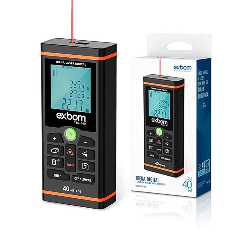 Trena Digital a Laser [40 Metros] Medidor Profissional Distancia Trena ...