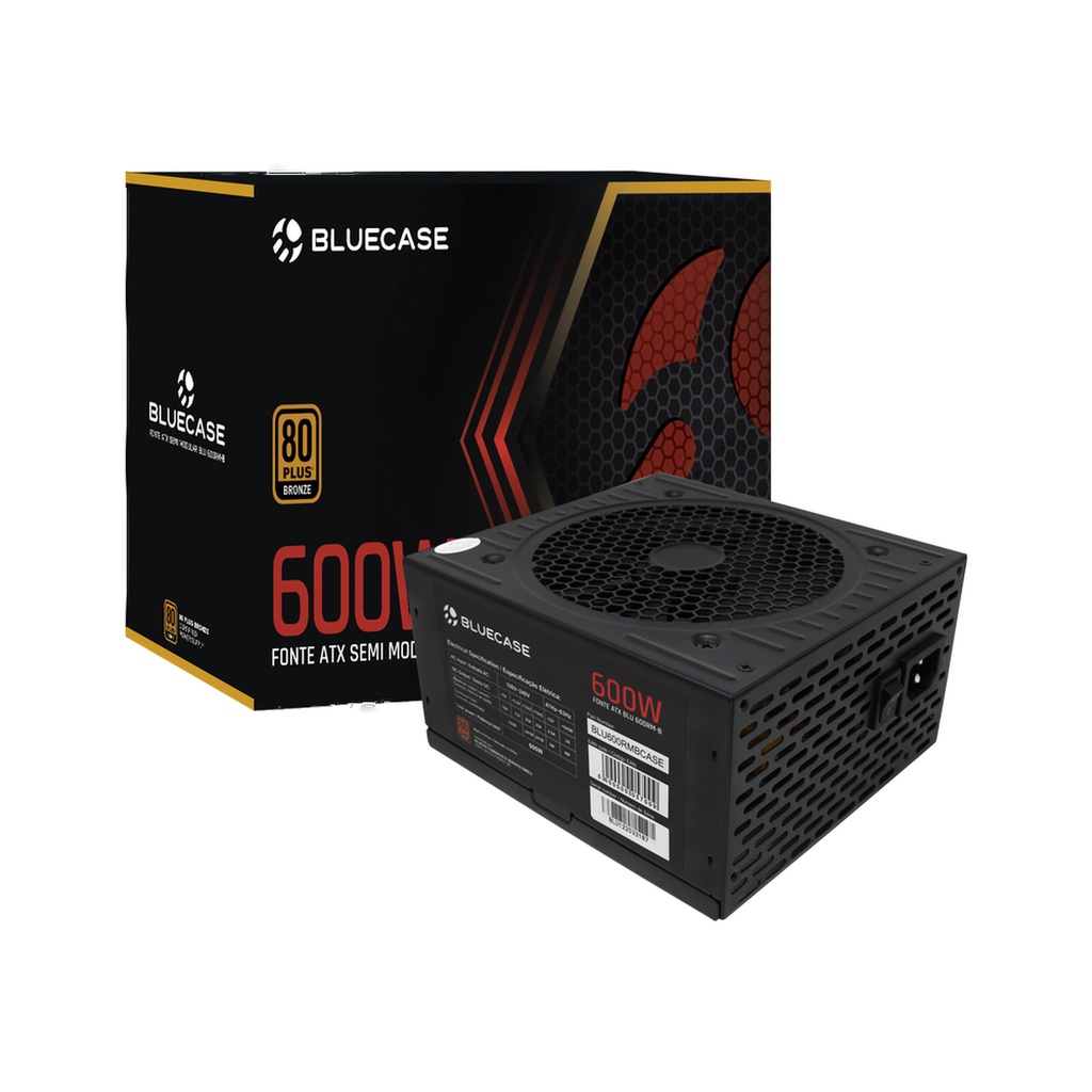 Fonte De Alimentação Semi Modular Atx 600w Real 80 Plus Bronze (blu600r ...