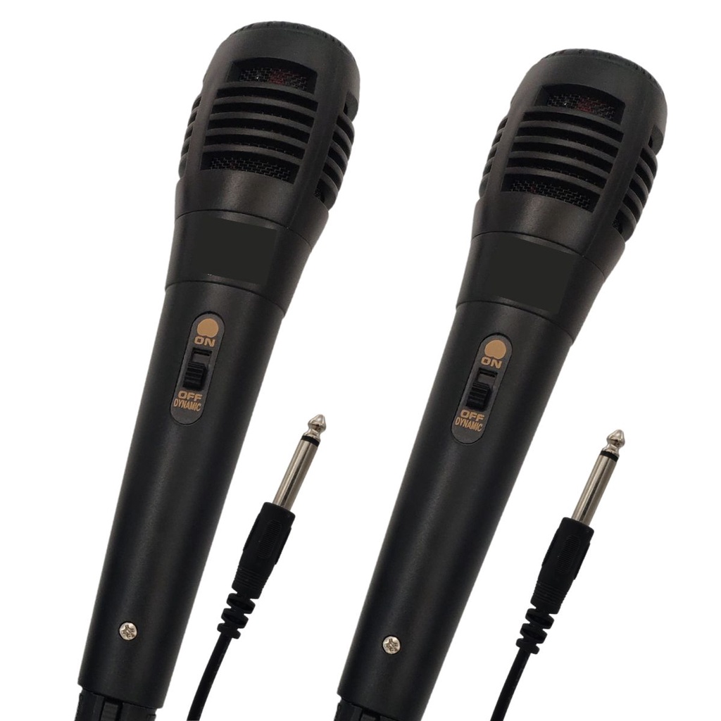 Microfone Profissional Com Fio Cabo Dinâmico Kit 2un | Shopee Brasil