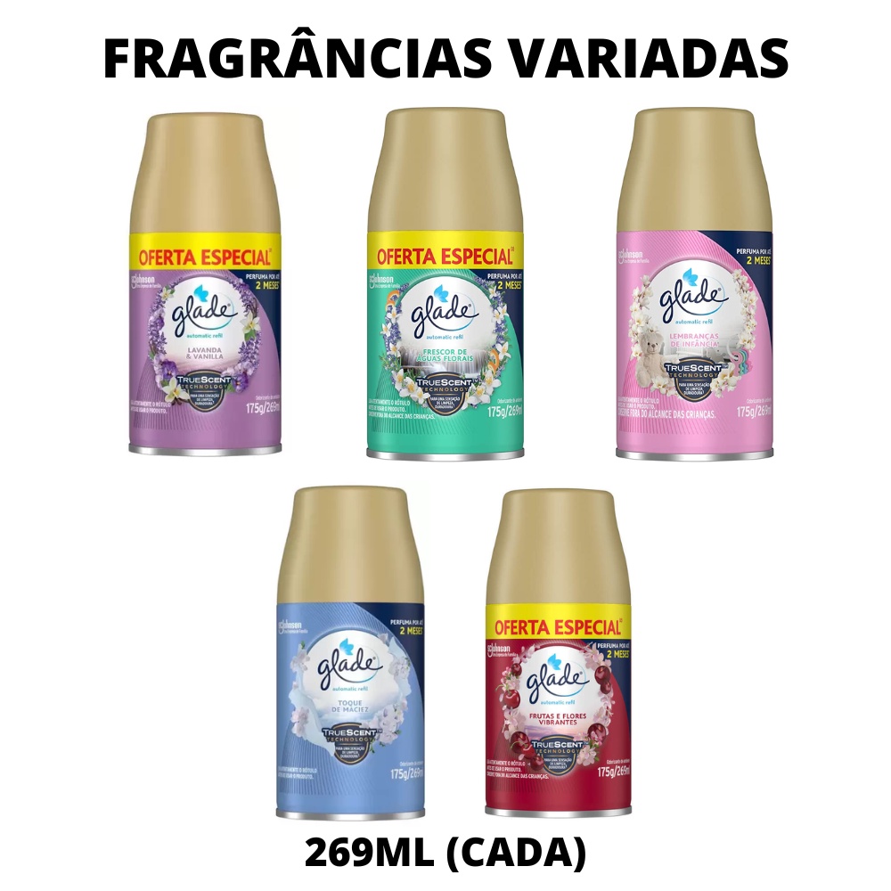 Refil Glade Desorizador Automatic Spray 269ML Odorizador de Ambientes ...