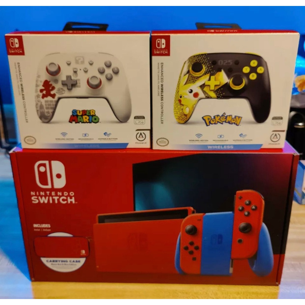 Nintendo Switch Mario Red And Blue Edition plus Controller Bundle ...