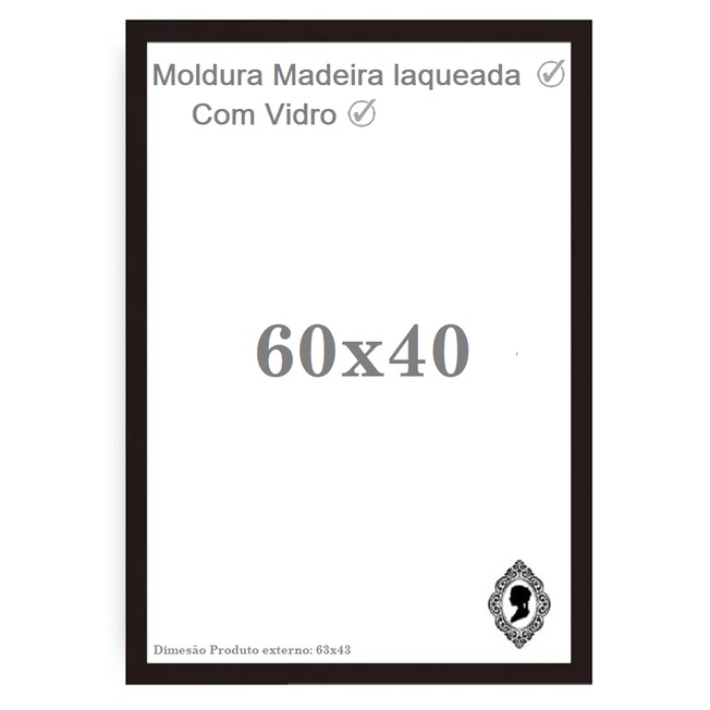 Kit 3 Quadros 60x40 Com Vidro Moldura Laqueada 2cm | Shopee Brasil