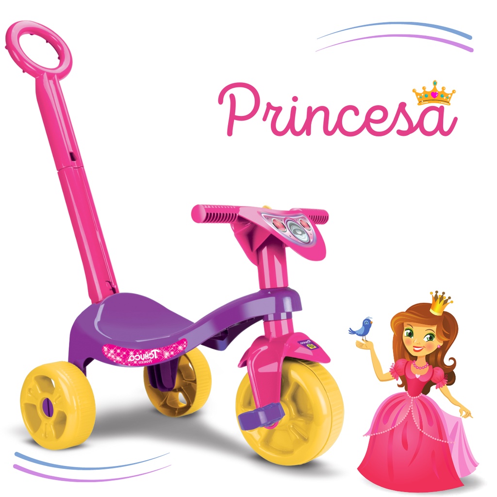 Triciclo Velotrol Princesa Motoca Tchuco Para Meninas Brinquedo ...