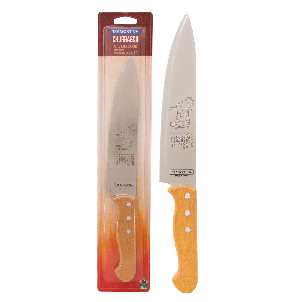 Faca Inox Churrasco Tramontina 8 | Shopee Brasil