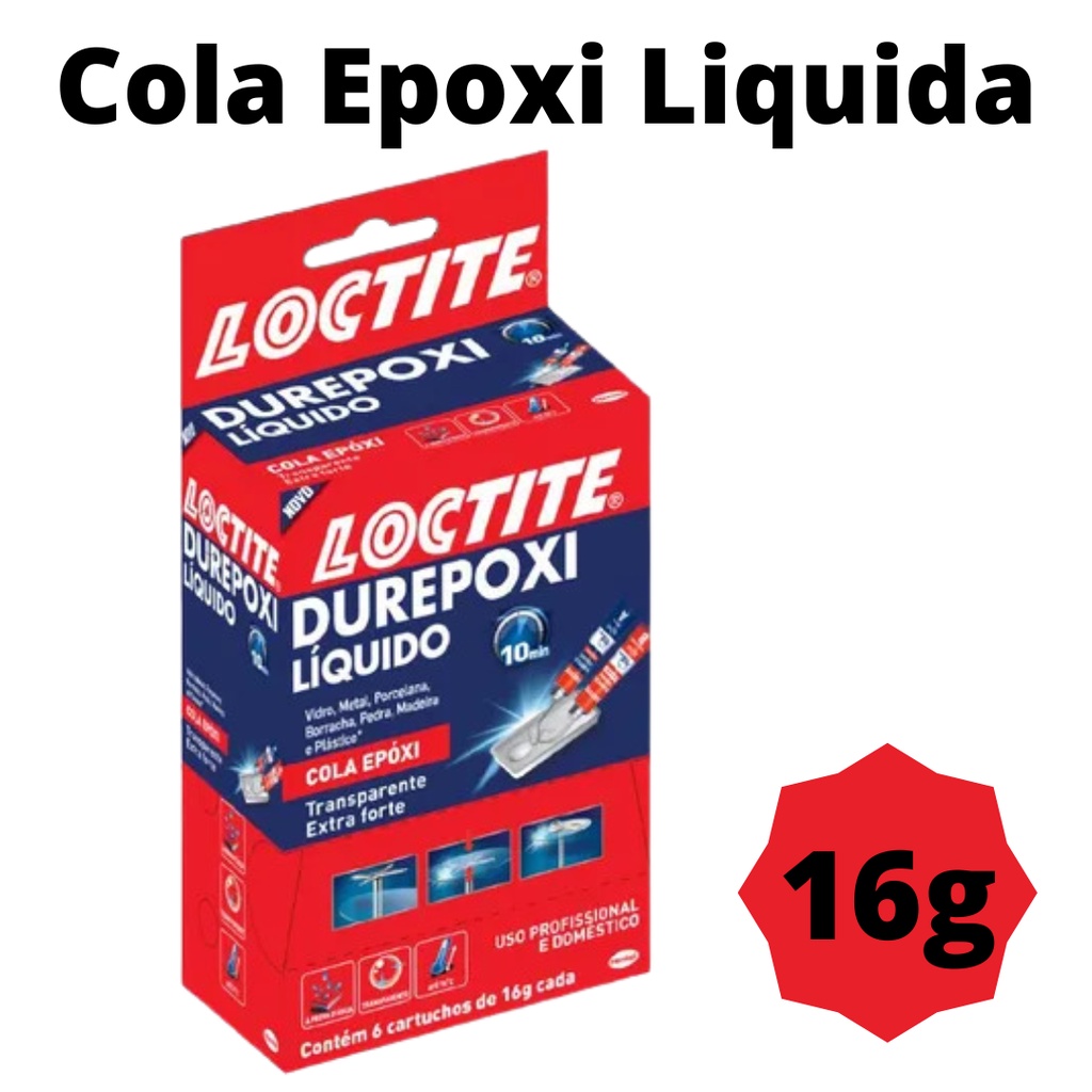 Cola Epoxi Durepoxi Liquido 10 Min De 16g Display C/6 Henkel Loctite ...