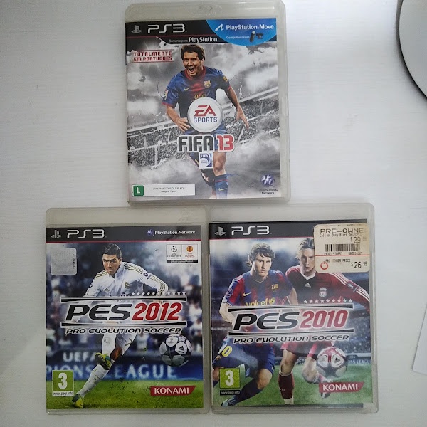 Lote com 3 Jogos de Futebol PS3 (Fifa 13 + PES 12 + PES 10) | Shopee Brasil