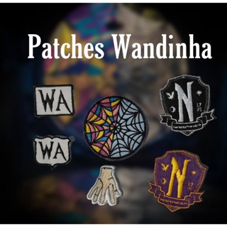 Patch bordado Wandinha e Enid Vitral quarto Ophelia Wednesday | Shopee ...