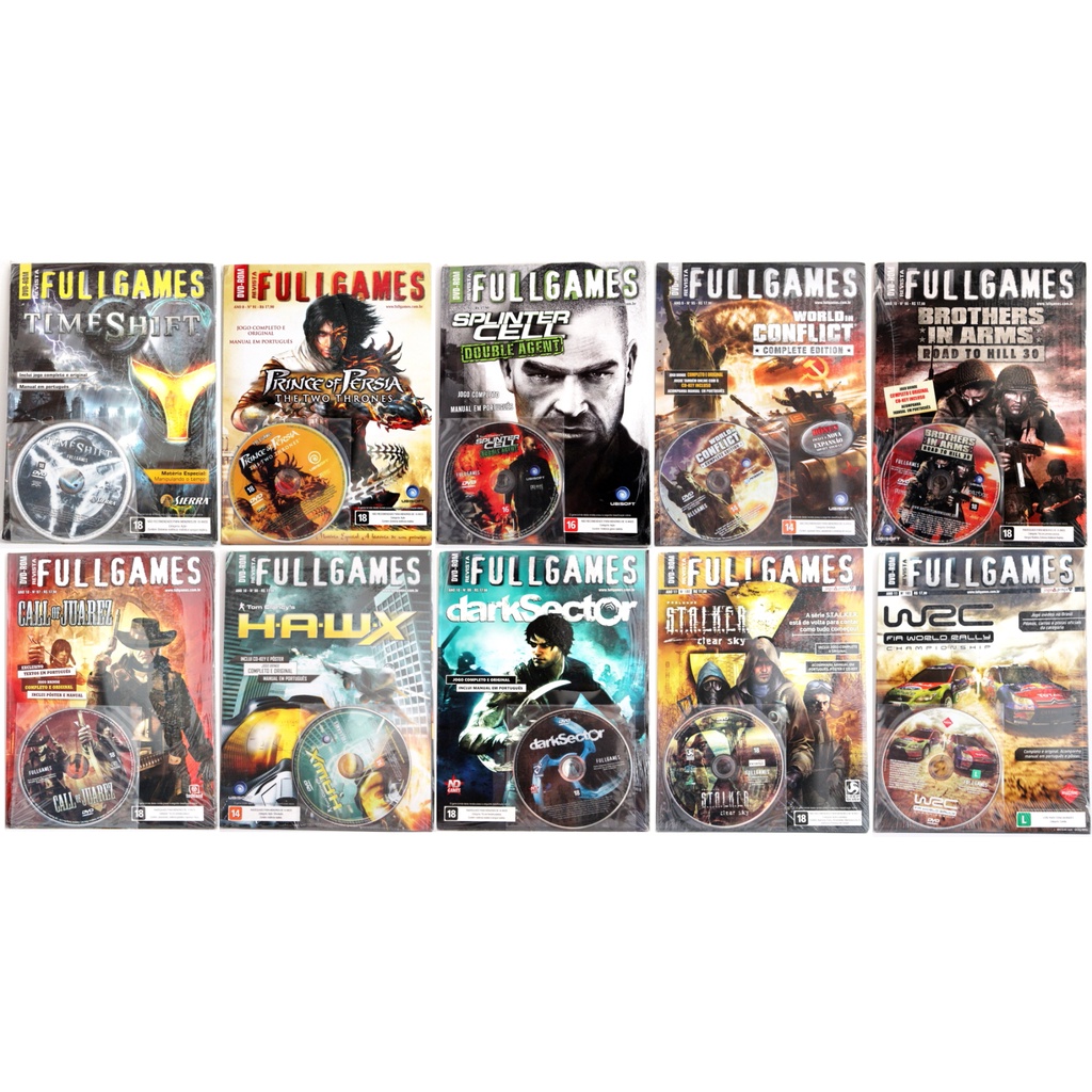 Coleção com 10 Fullgames com jogos novas e lacradas | Shopee Brasil