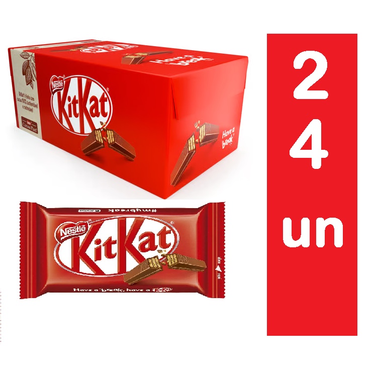 Kit 24 Chocolate Kit kat ao leite 41,5 gramas | Shopee Brasil
