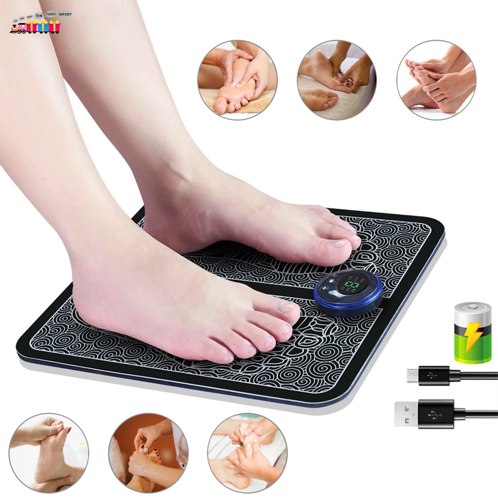 Tapete de Pulso Elétrico Massageador Digital Automático Fisioterapia ...