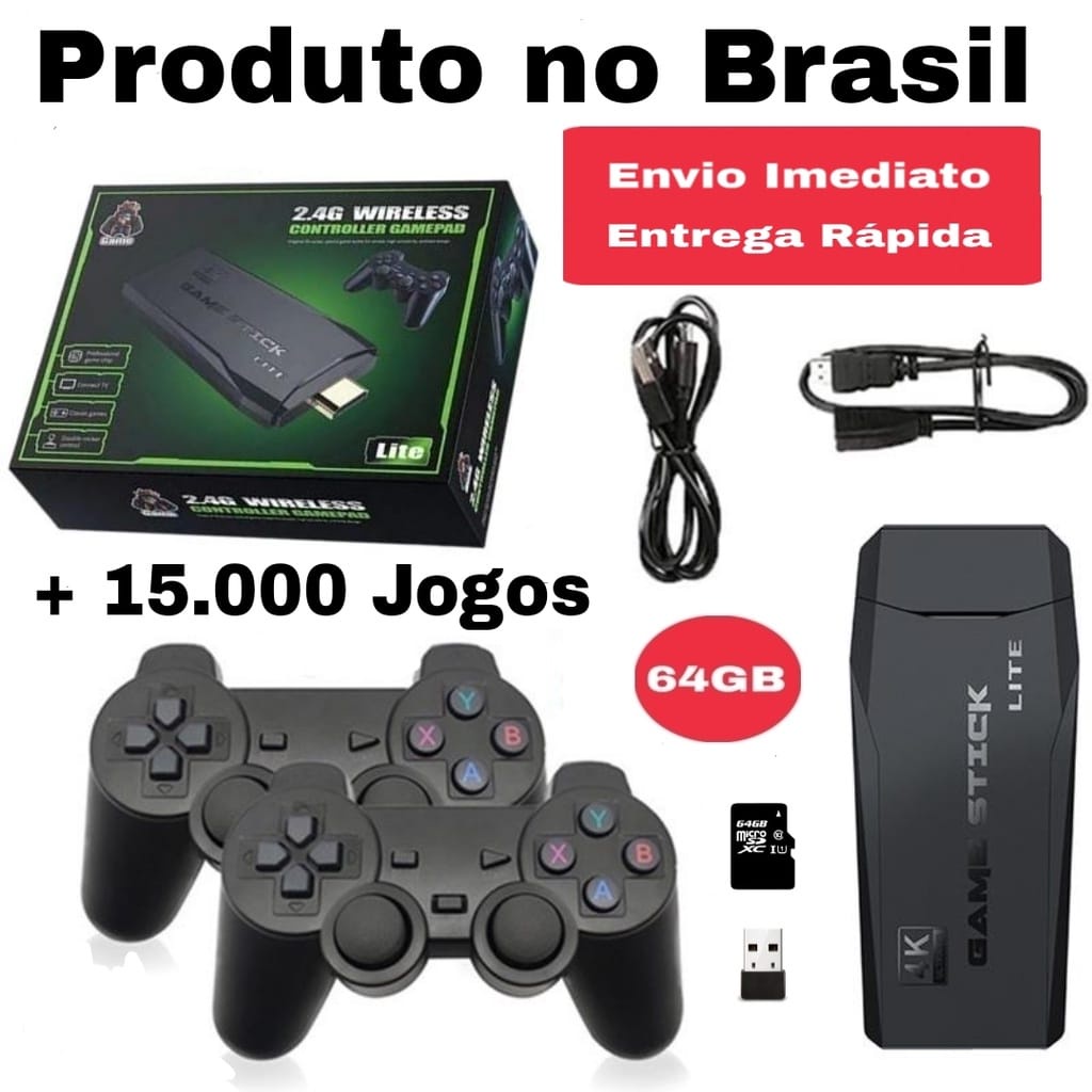 Video Game Stick Box 4K + 15.000 Jogos + 02 Controles sem Fio - Produto ...