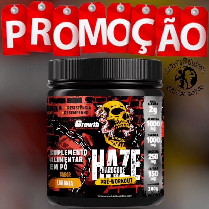 Pré Treino 300g Haze - Growth Supplements - Escorrega o Preço