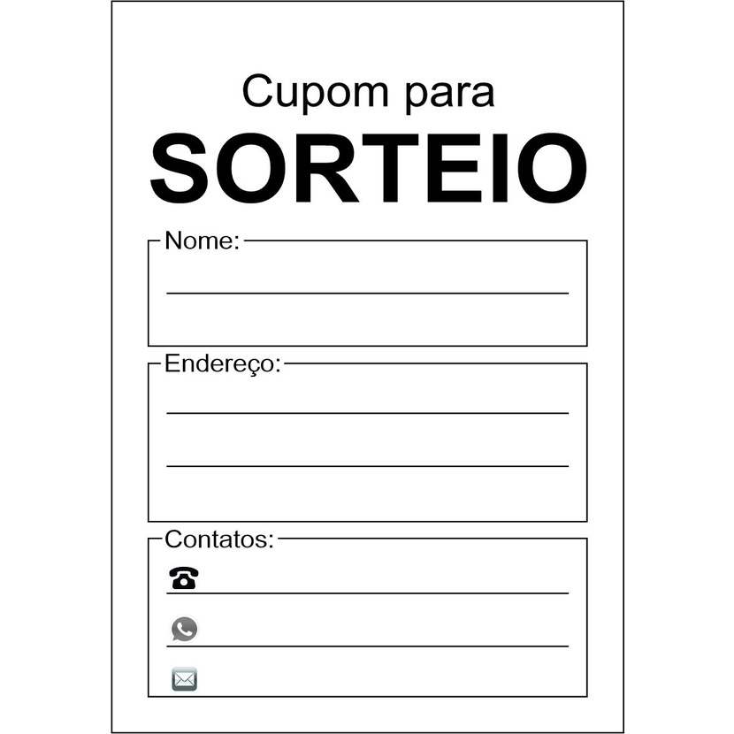 5 Blocos C/ 100 Fls Cupom Para Sorteio | Shopee Brasil