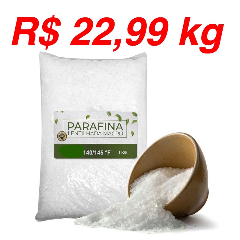 Parafina lentilha 1kg para velas artesanais - Escorrega o Preço