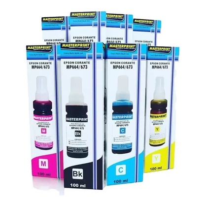 Kit Tinta Bulk Ink Masterprint 4 Cor Refil 100ml Mp664 673 | Shopee Brasil